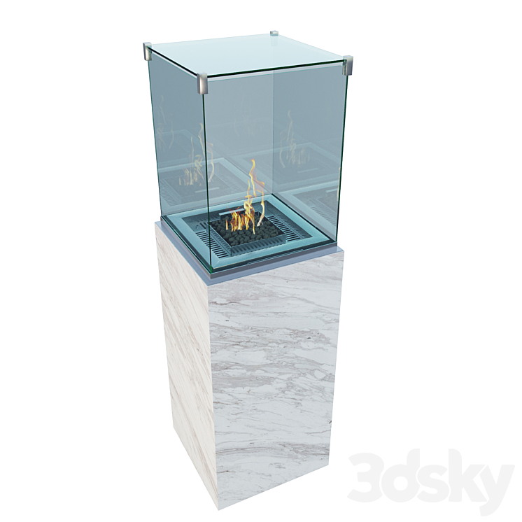 Neolith Neocube fireplace - Fireplace - 3D model