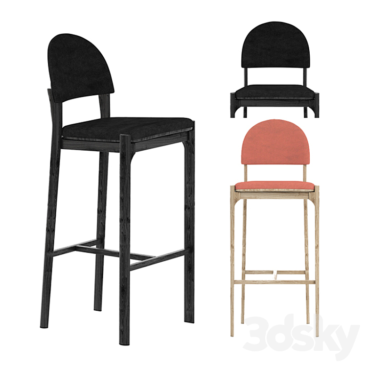 OM Pillar bar stool - Chair - 3D model