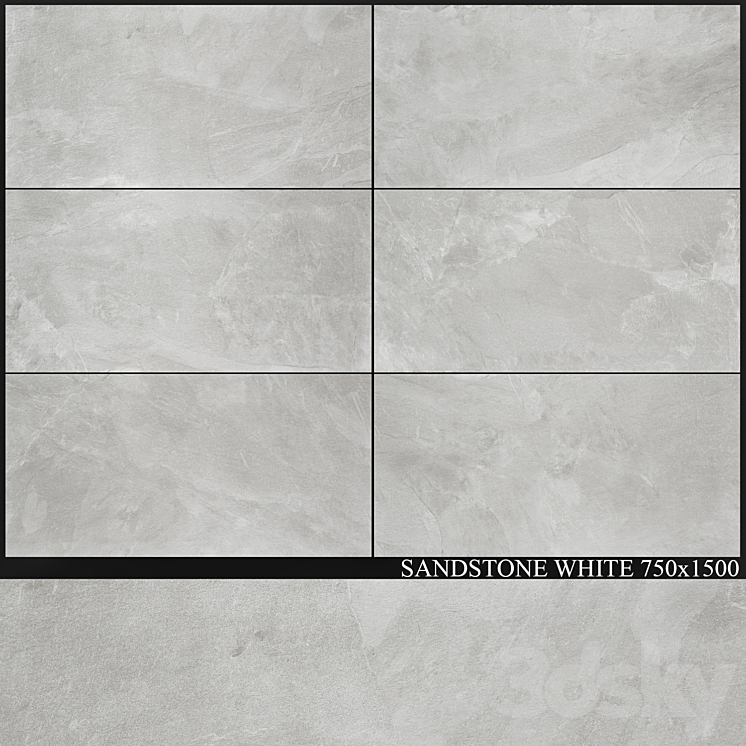 Azulev Sandstone White 750x1500 - Tile - 3D model