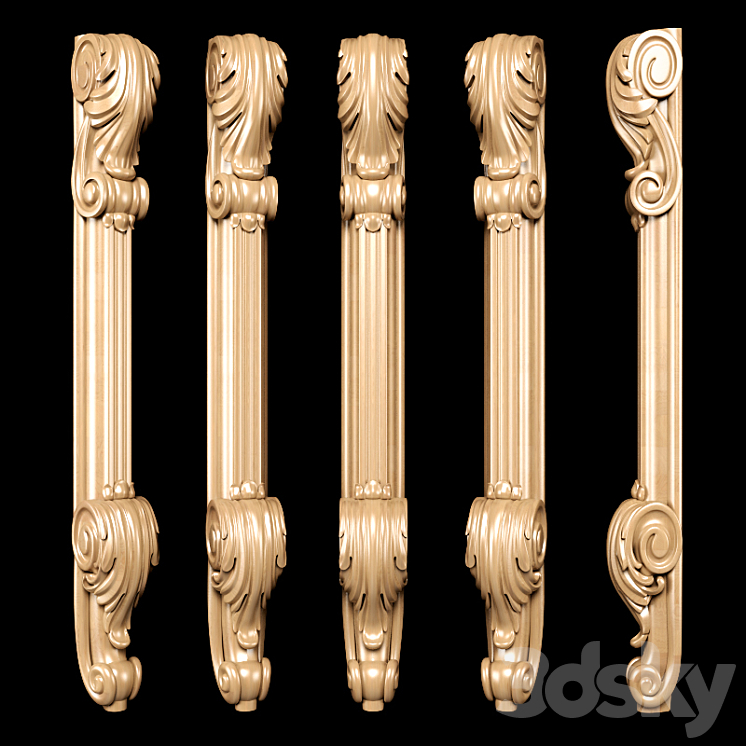 Classic carved leg - Other - 3D model