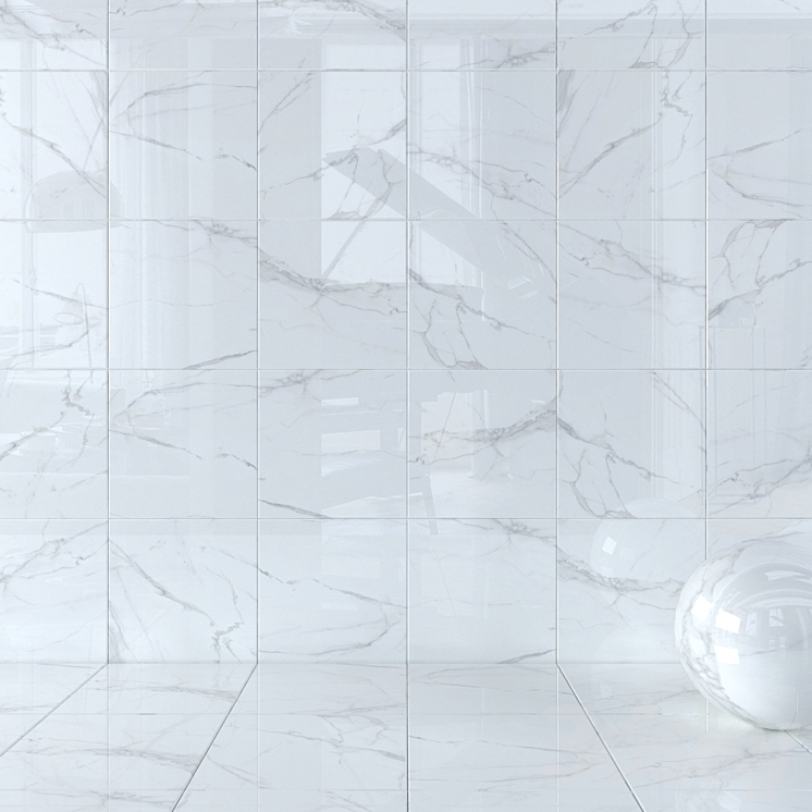 Wall Tiles Afyon White Set 3 - Tile - 3D model
