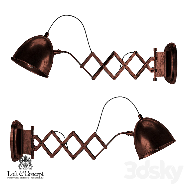 Sconce Resilience Loft Bra "Loft concept" - Wall light - 3D model