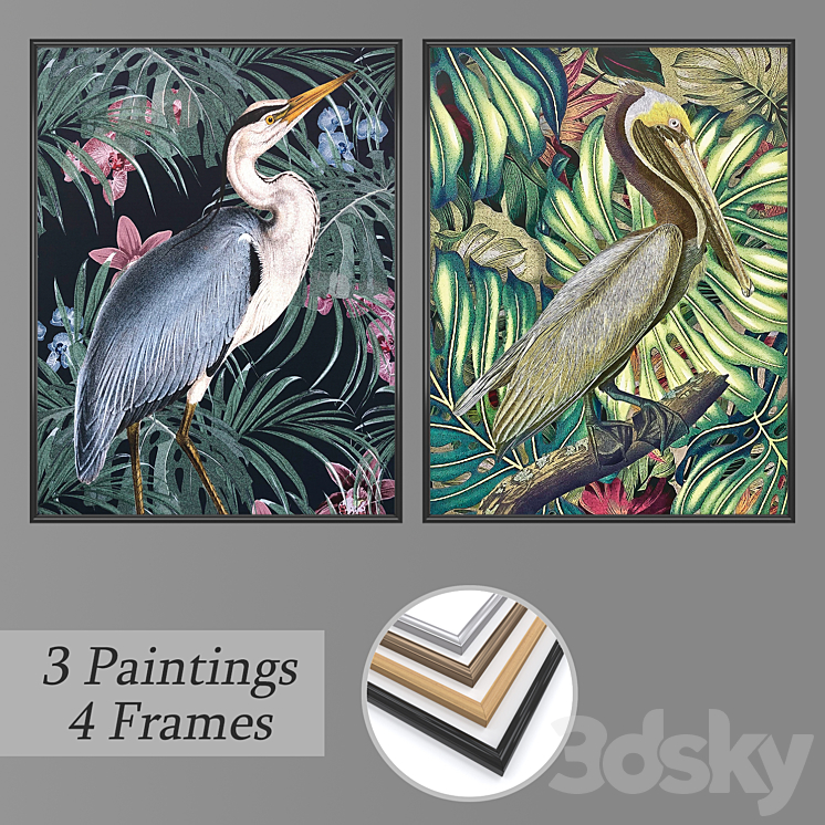 Set of wall paintings No 848 - Frame - 3D model