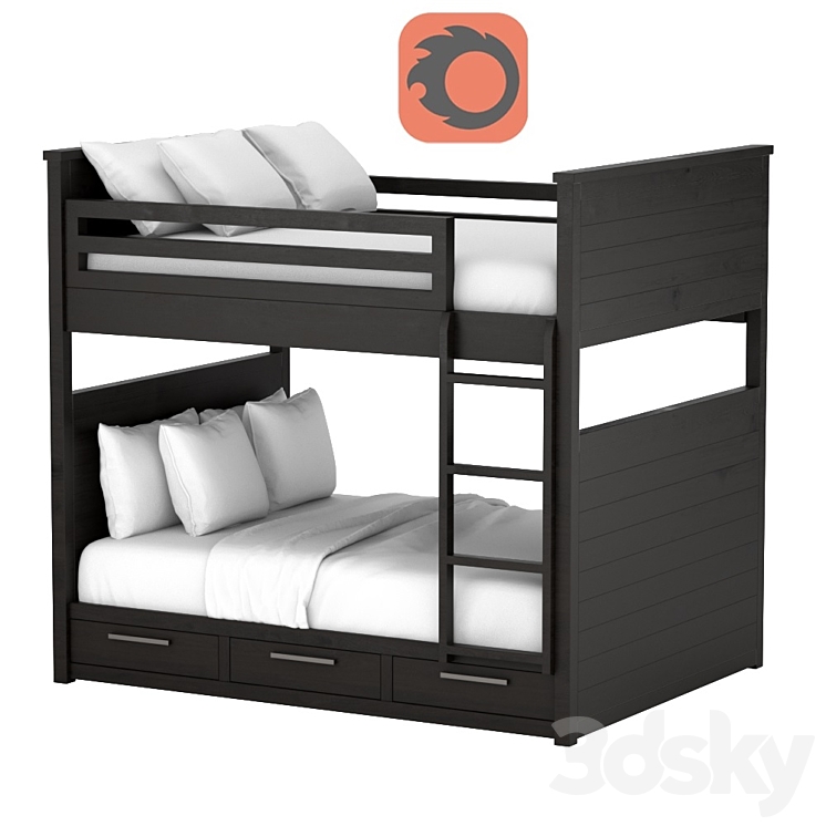 Restoration Hardware | Vaughn Storage Bunk Bed - Bed - 3D model