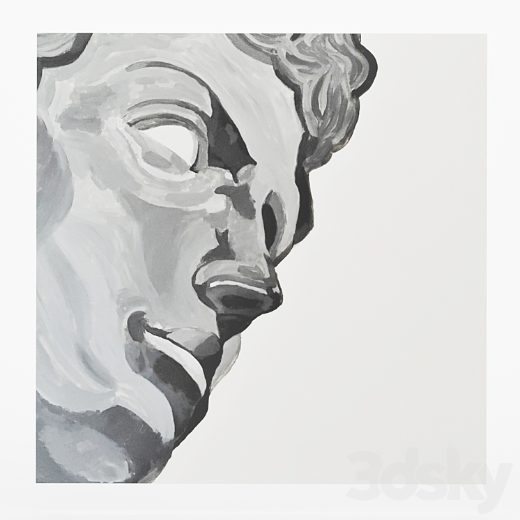 Painting on canvas with a stretcher David - Frame - 3D model
