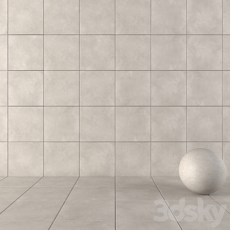 Concrete Wall Tiles Core Fume - Tile - 3D model