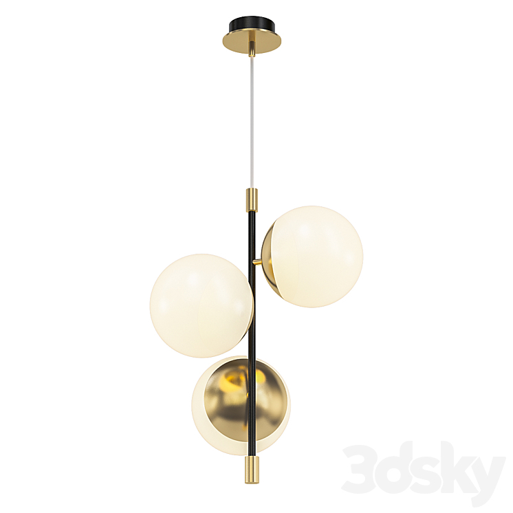 Spike Three Balls Hanging Lamp - Pendant light - 3D model