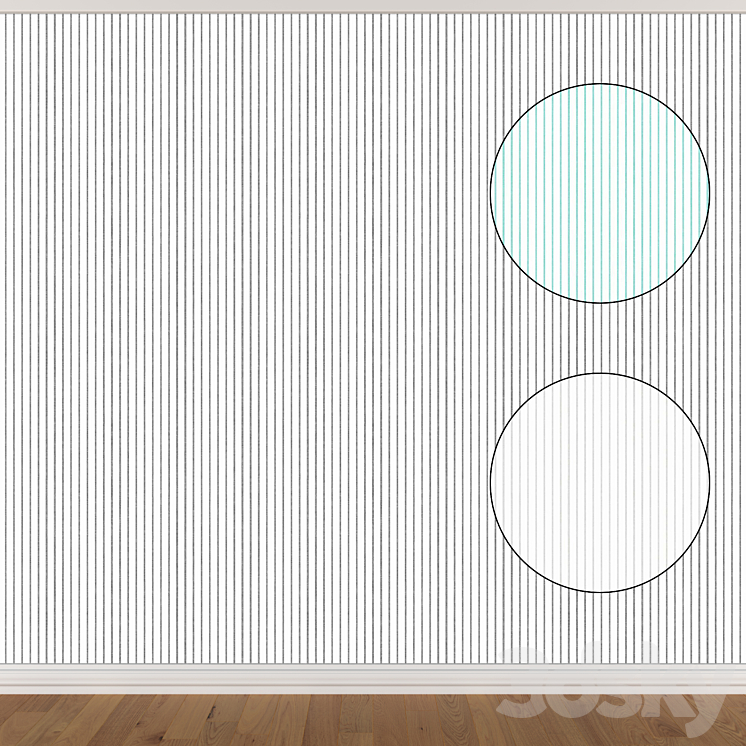 Wallpaper Set 708 (3 colors) - Wall covering - 3D model