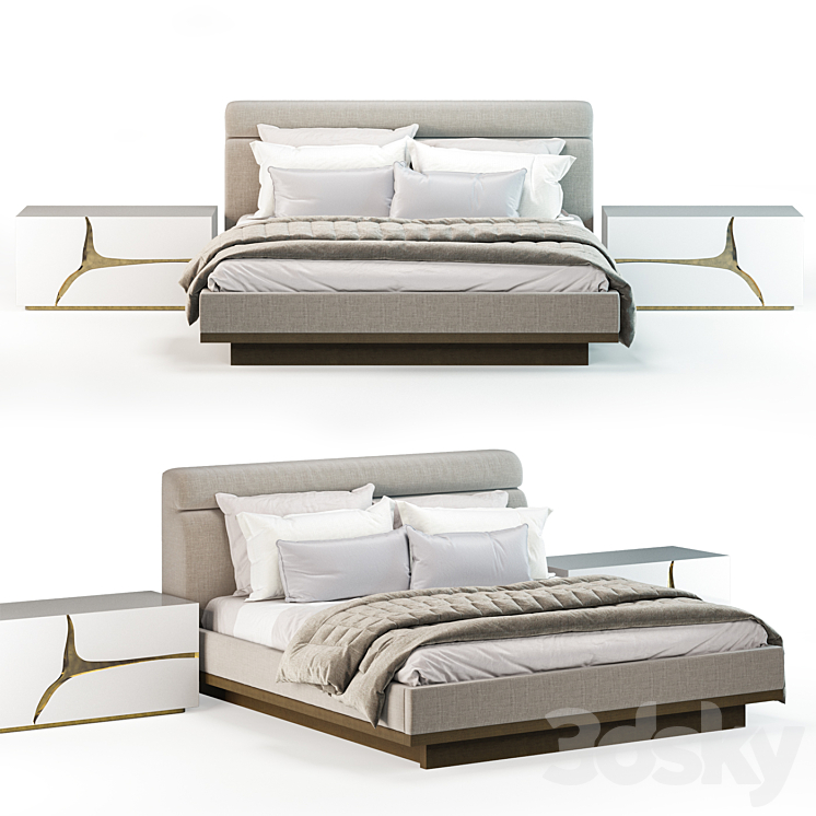 Baker panorama platform bed - Bed - 3D model
