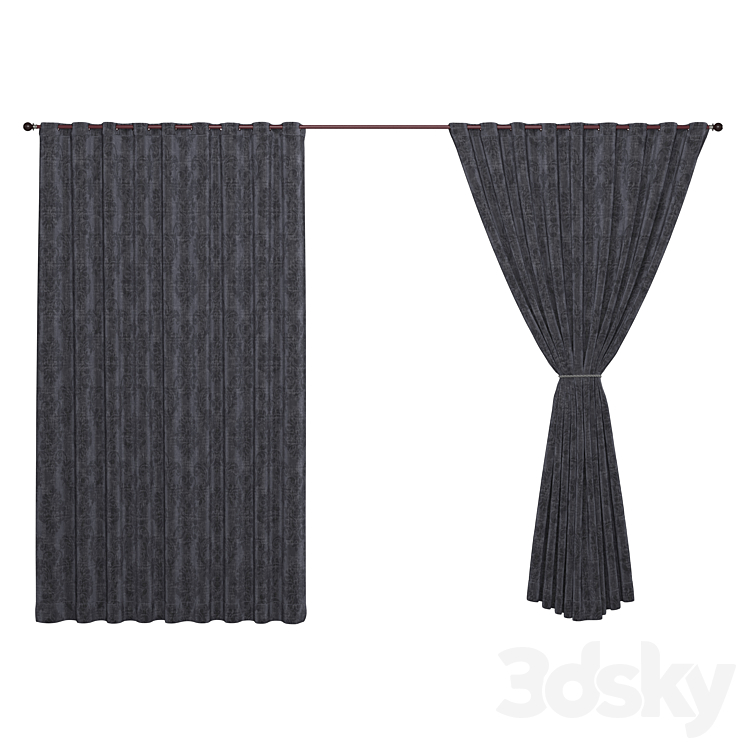Luxury Modern Curtain Panel - Curtain - 3D model