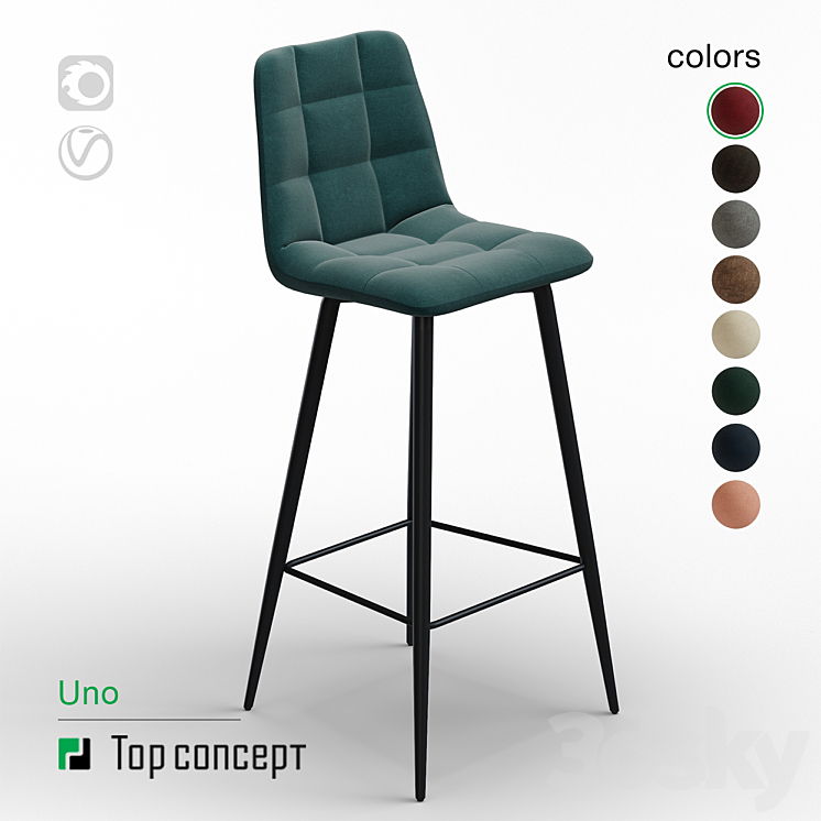 OM Bar stool UNO - Chair - 3D model