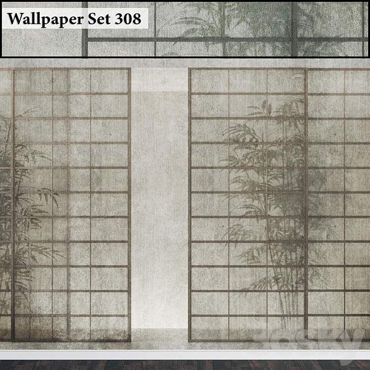 Wallpaper 308 - Wall covering - 3D model