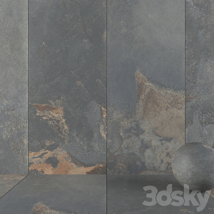 Stone Wall Tiles Kayah Rust Set 1 - Tile - 3D model