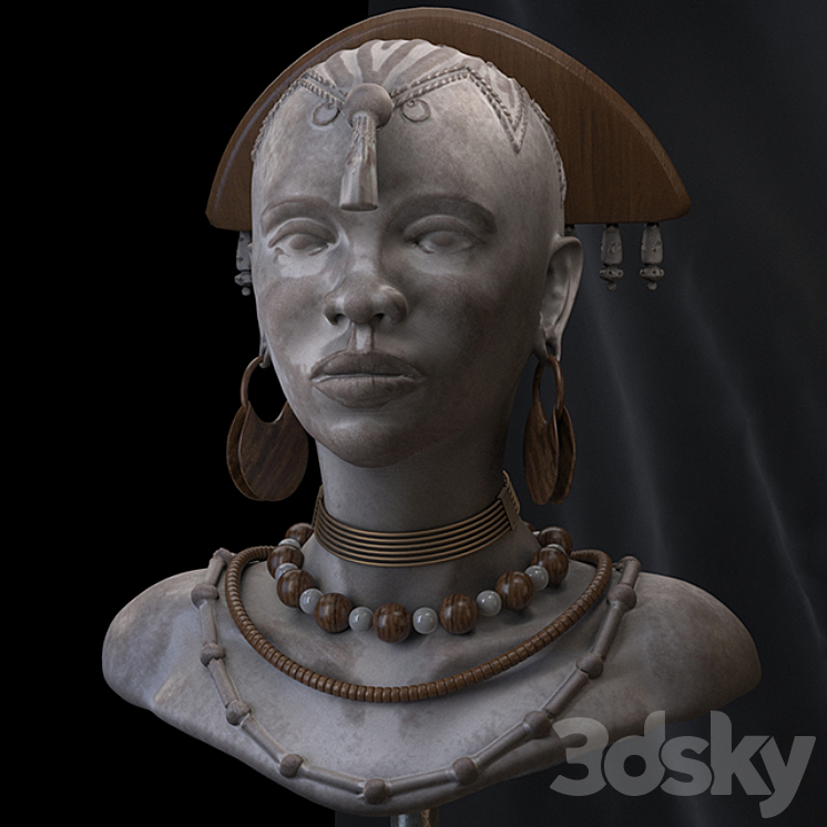 African Woman Statue - Sculpture - 3D model