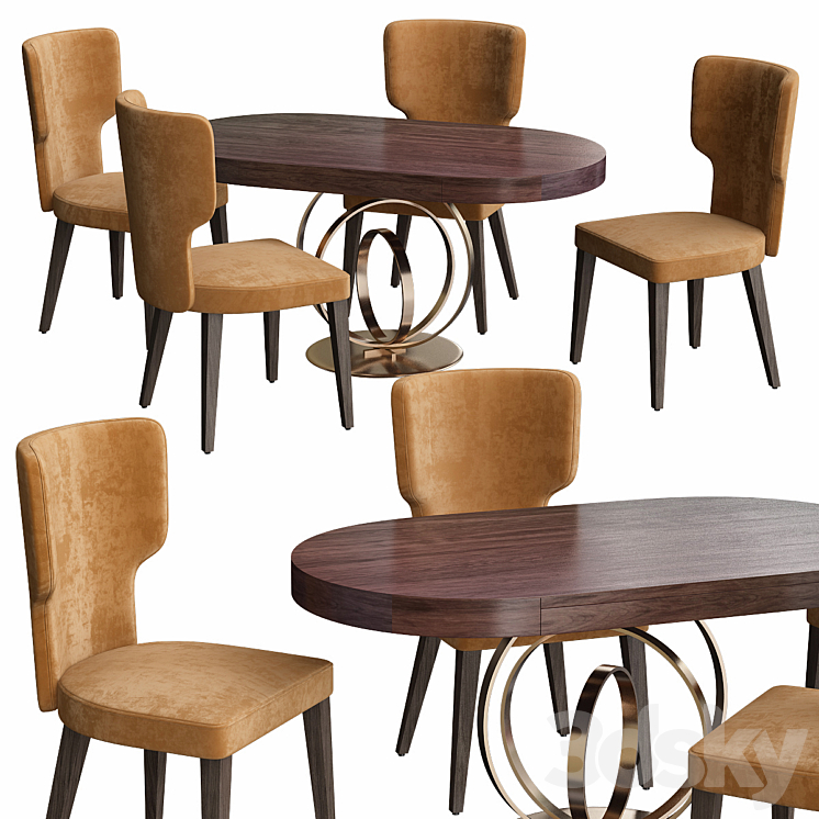 TAVOLA DINING TABLE - Table + Chair - 3D model