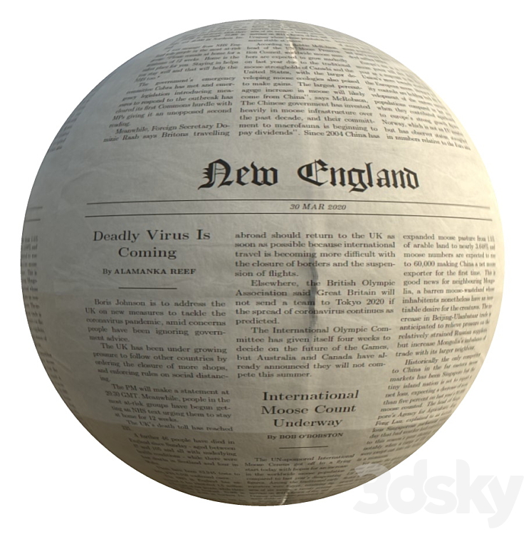 england_newspaper 4k - Wall covering - 3D model