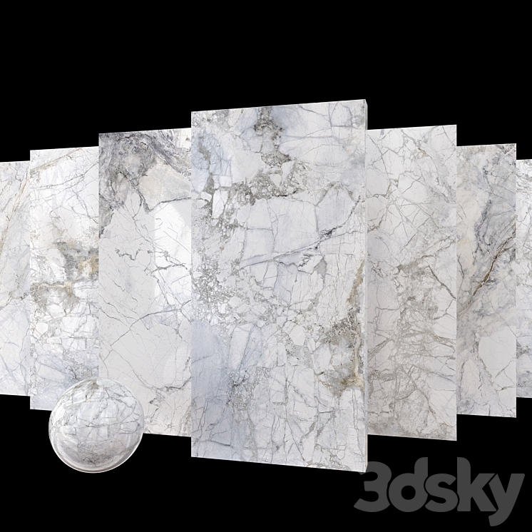 Marble Set Museum Supreme White Set 2 - Tile - 3D model