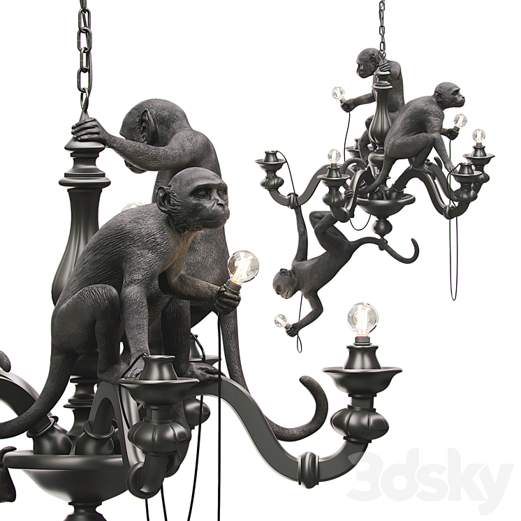 The monkey chandelier - Pendant light - 3D model