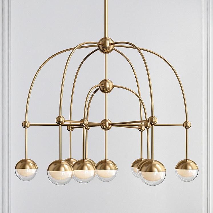 Boca Led Chandelier - Aged Brass - Pendant light - 3D model