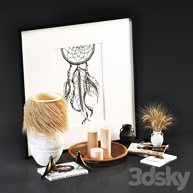 Decorative Set- Boho - Decorative set - 3D model