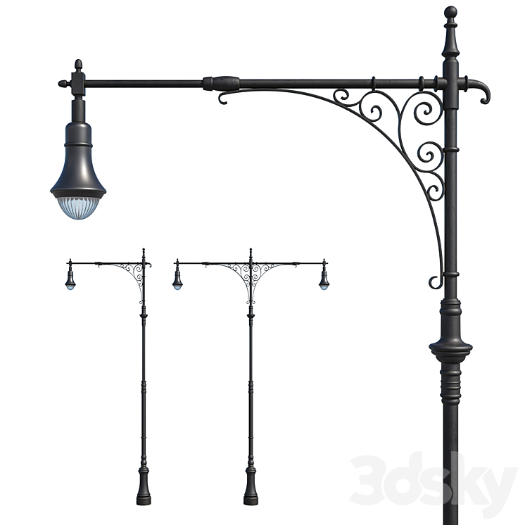 Municipal Teardrop Street Light (USA) - Street lighting - 3D model