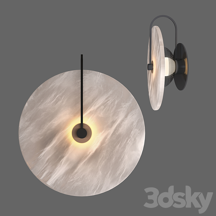 Alabaster Round Disc Wall Lamp - Wall light - 3D model