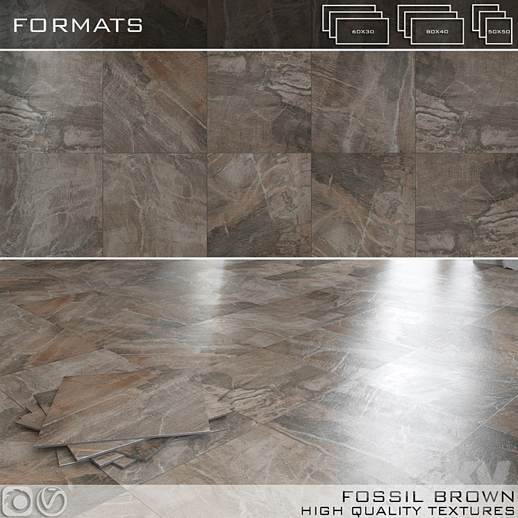 ABK FOSSIL BROWN - Tile - 3D model