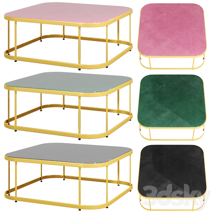 Cofee Table1- MANAOS tempered glass coffee table - Table - 3D model
