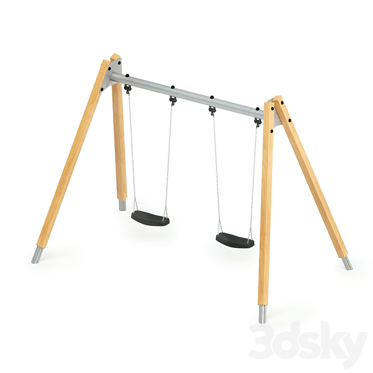 Double swing Kompan - Playground - 3D model