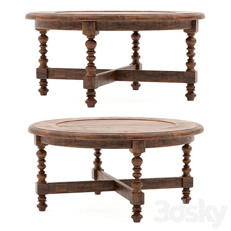 Uttermost Samuelle Reclaimed Wood Coffee Table - Table - 3D model