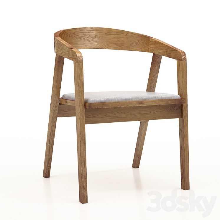 Solid wood dining chair - Chair - 3D model