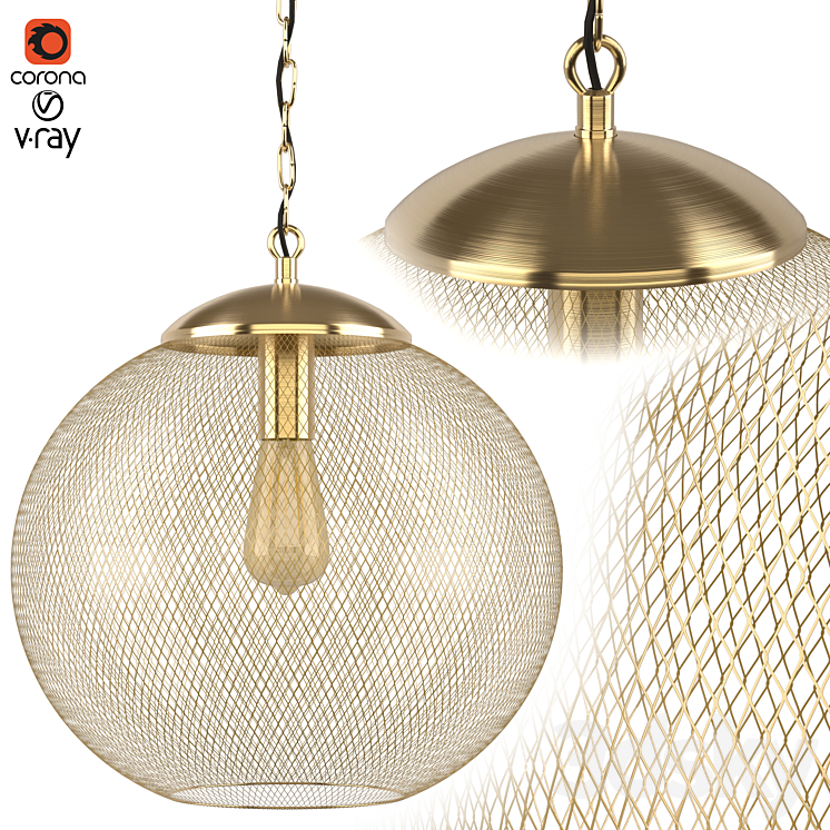 ZARA home Round ceiling lamp - Pendant light - 3D model