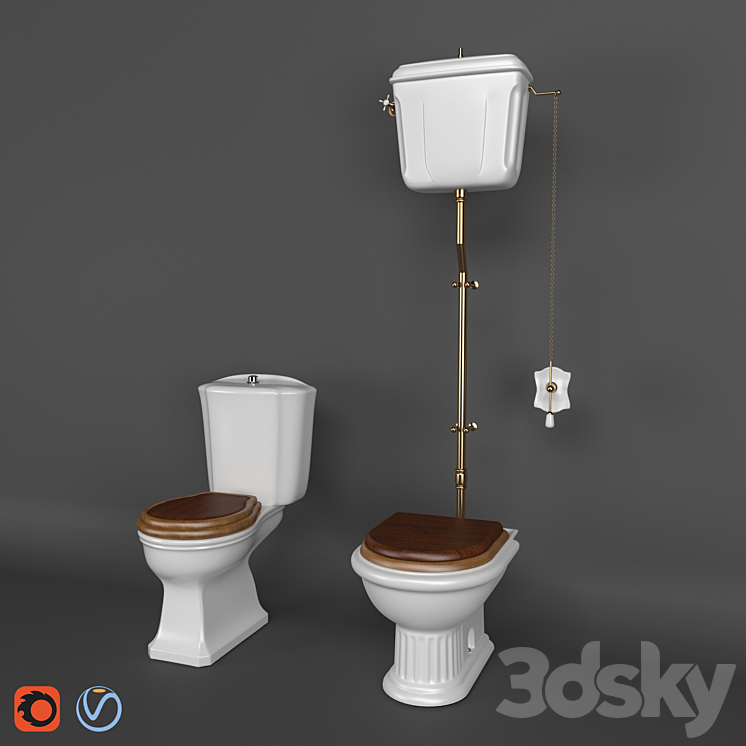 toilet_model - Toilet and Bidet - 3D model