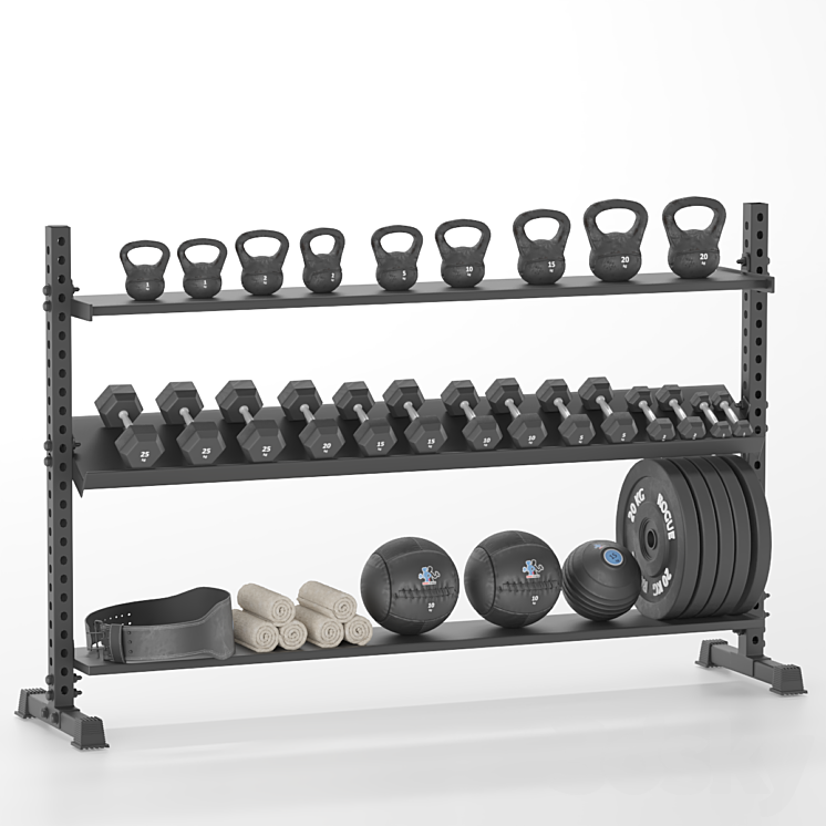 Gym-Tools-Fitness-Body-Building-set-04 - Sports - 3D model
