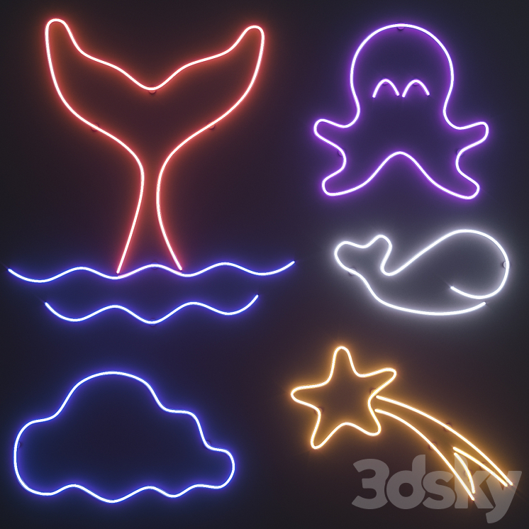 Neon Set 4 - Neon - 3D model