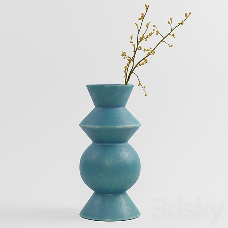 Hilda blue totem vase - Vase - 3D model