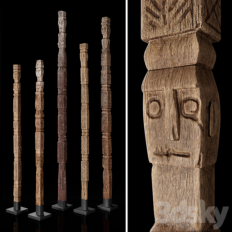 RH Indonesian totem - Sculpture - 3D model