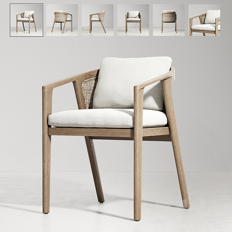 RH MALTA TEAK ARMCHAIR Chair 3D model