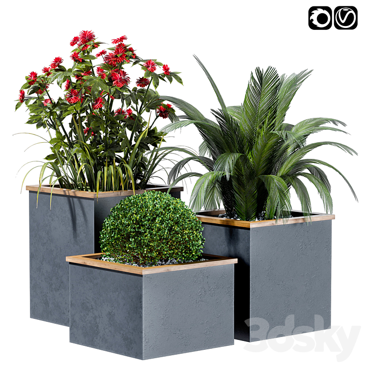 Flower box 01 - Outdoor - 3D model