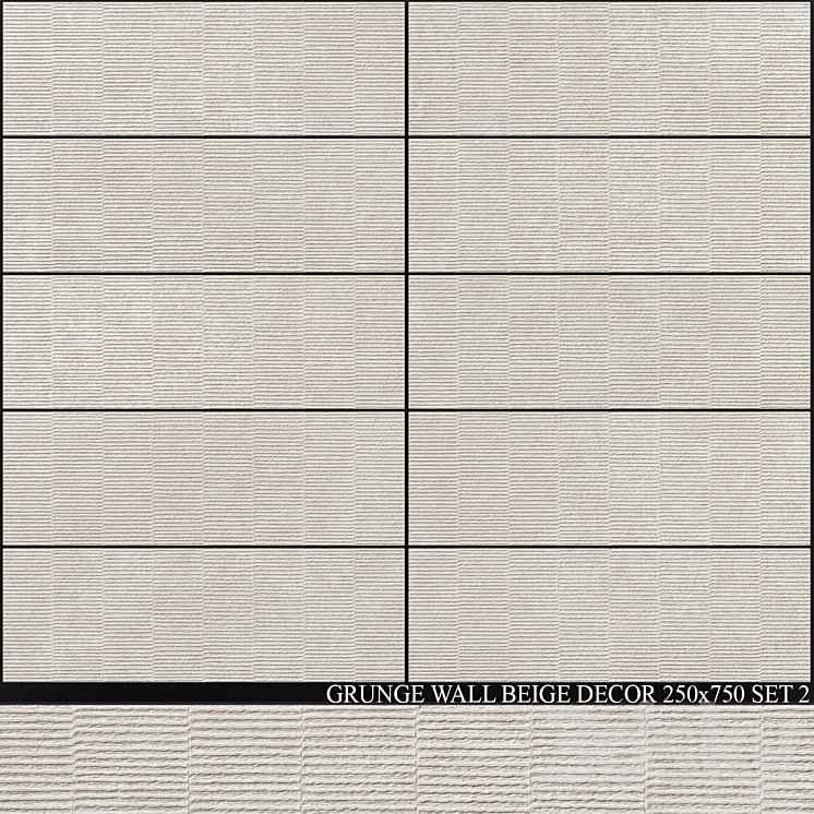 Peronda Grunge Wall Beige Decor 250x750 Set 2 - Tile - 3D model