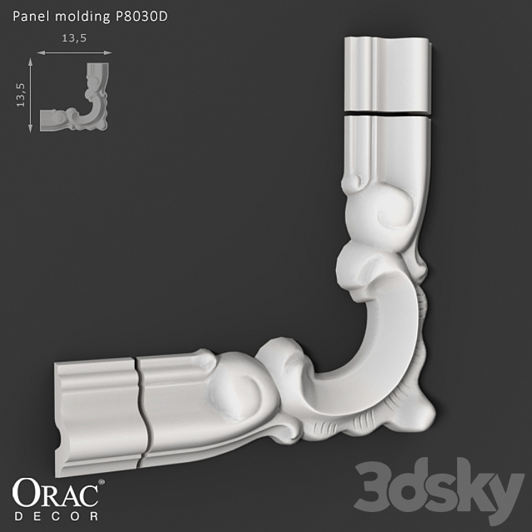 OM Panel molding Orac Decor P8030D - Decorative plaster - 3D model