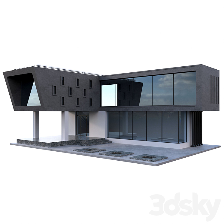 Concrete house - Building - 3D model
