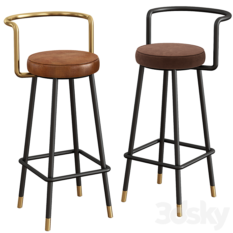 Block-Ba Barstool - Chair - 3D model
