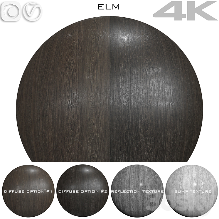 Seamless texture - Elm 3 - Wood - 3D model