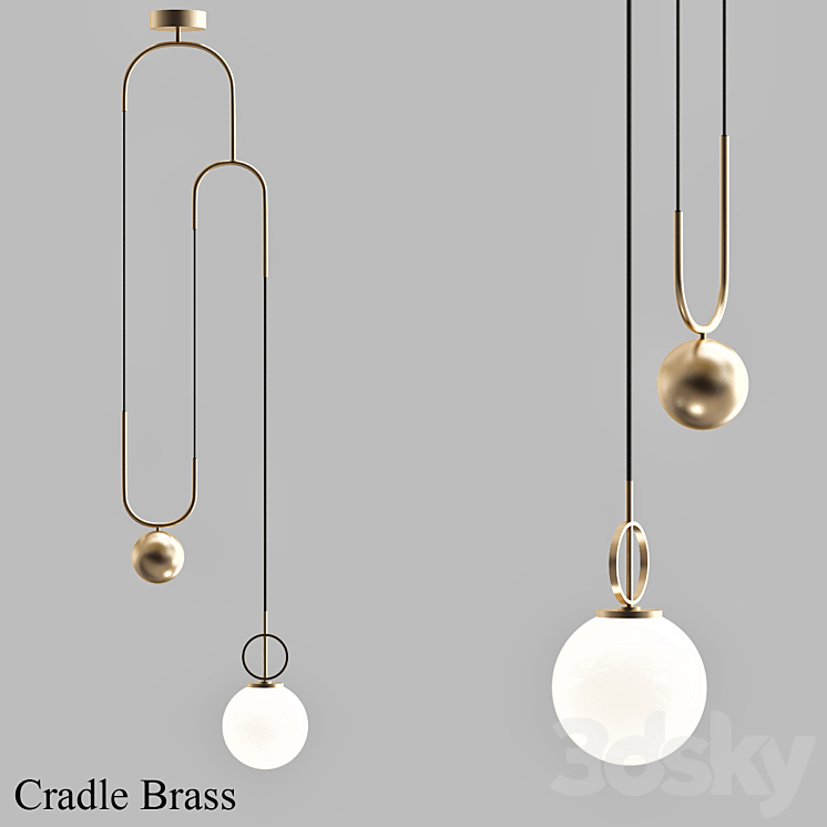Cradle brass - Pendant light - 3D model
