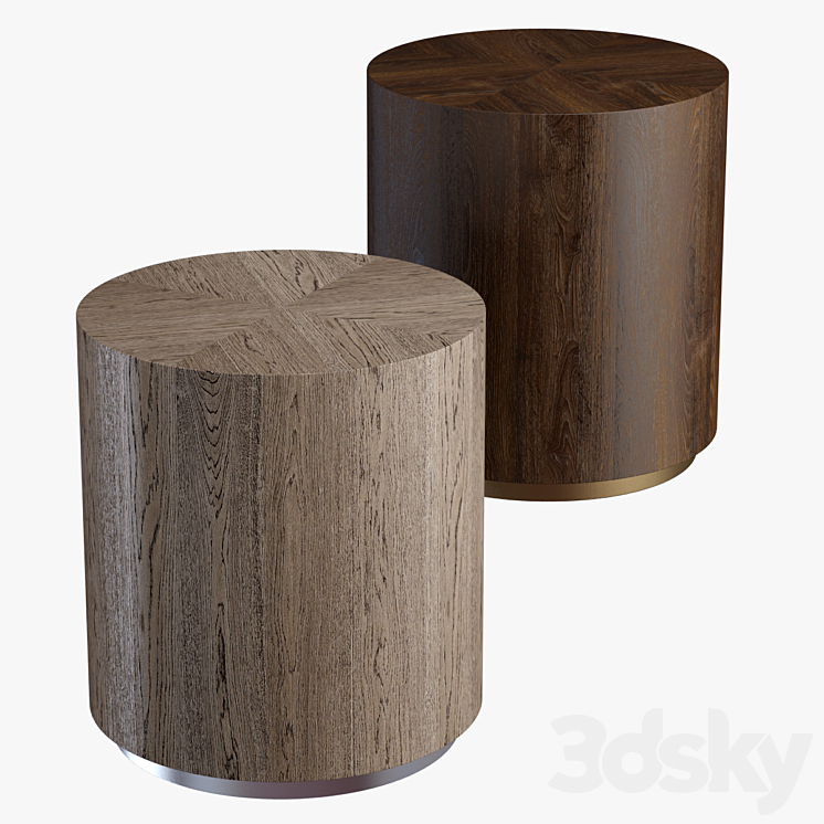 RH Modern Machinto round sidetable - Table - 3D model