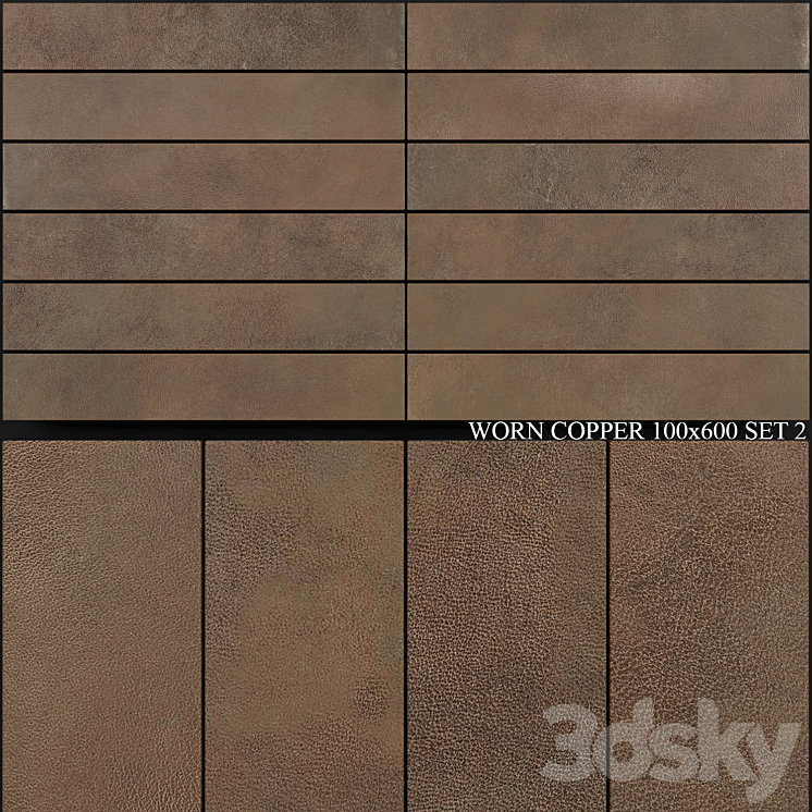 Ariana Ceramica Worn Copper 100x600 Set 2 - Tile - 3D model