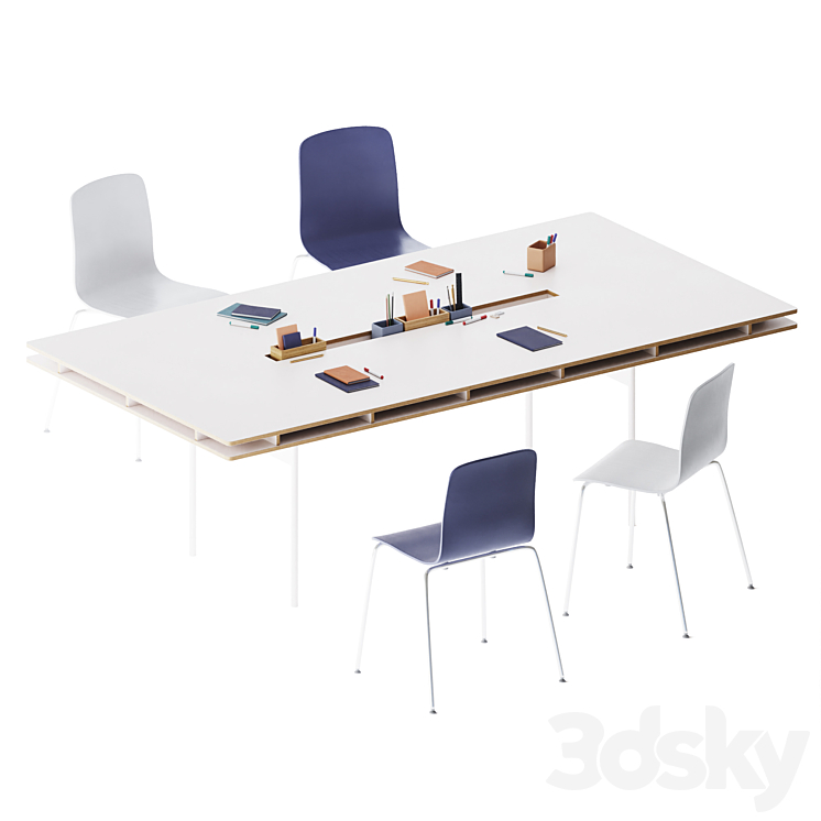 Studio Fact Table system by Bene - Office furniture - 3D model