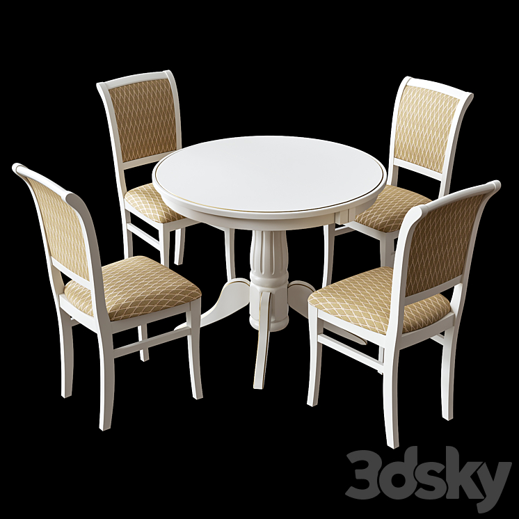 Levox - Dining set - Table + Chair - 3D model