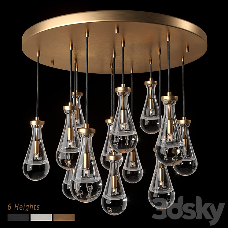 RH Rain Round Chandelier 36 - Pendant light - 3D model